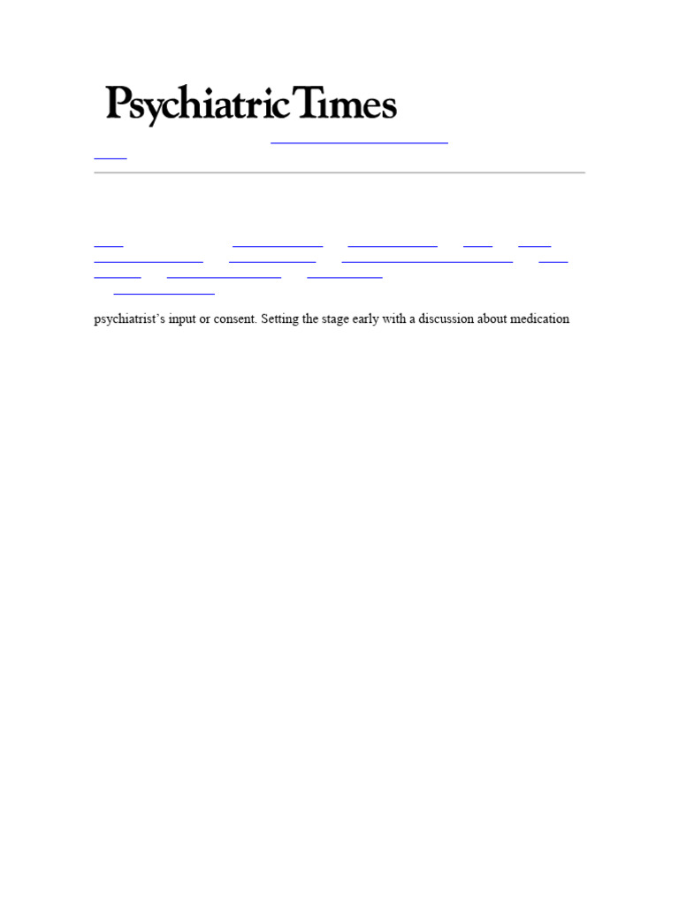 Discontinuing Medications When, Why, and How-To | PDF | Antipsychotic ...