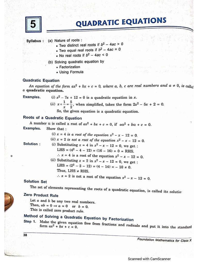 Quadratic Equations | PDF