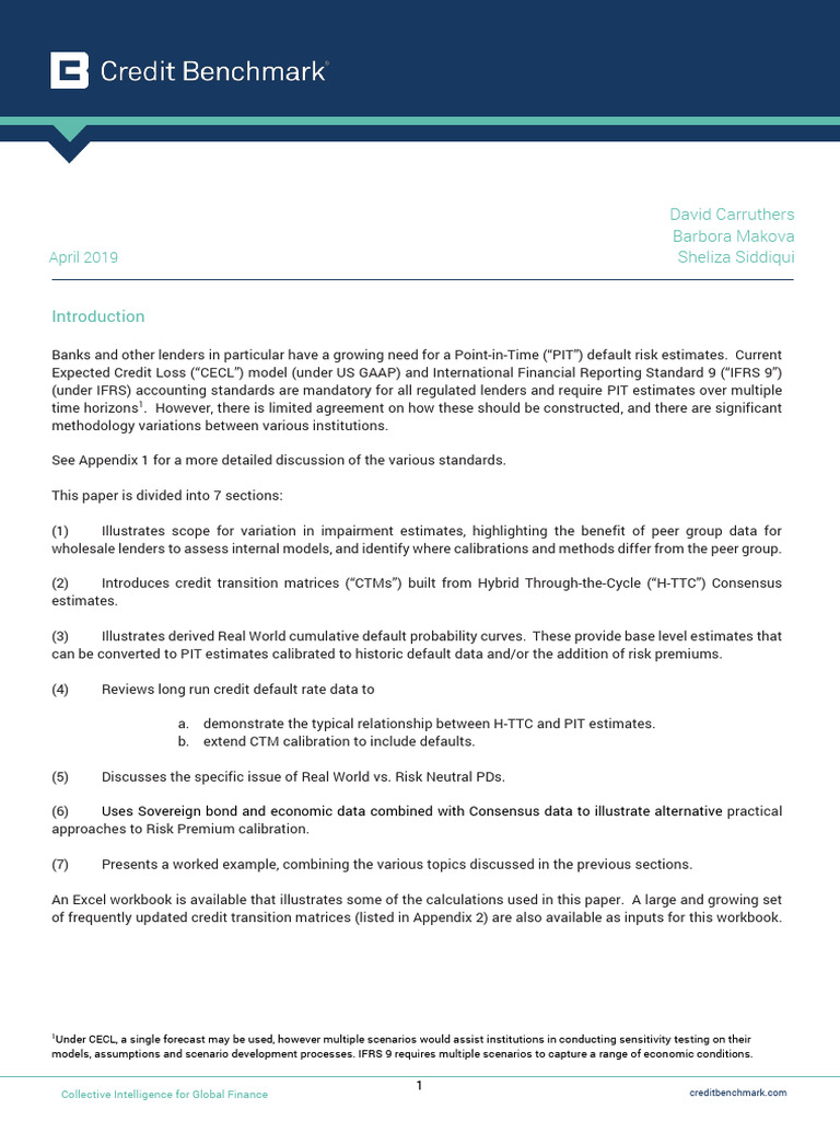 Credit Benchmark CTMs and RP Final | PDF | Odds | Bonds (Finance)