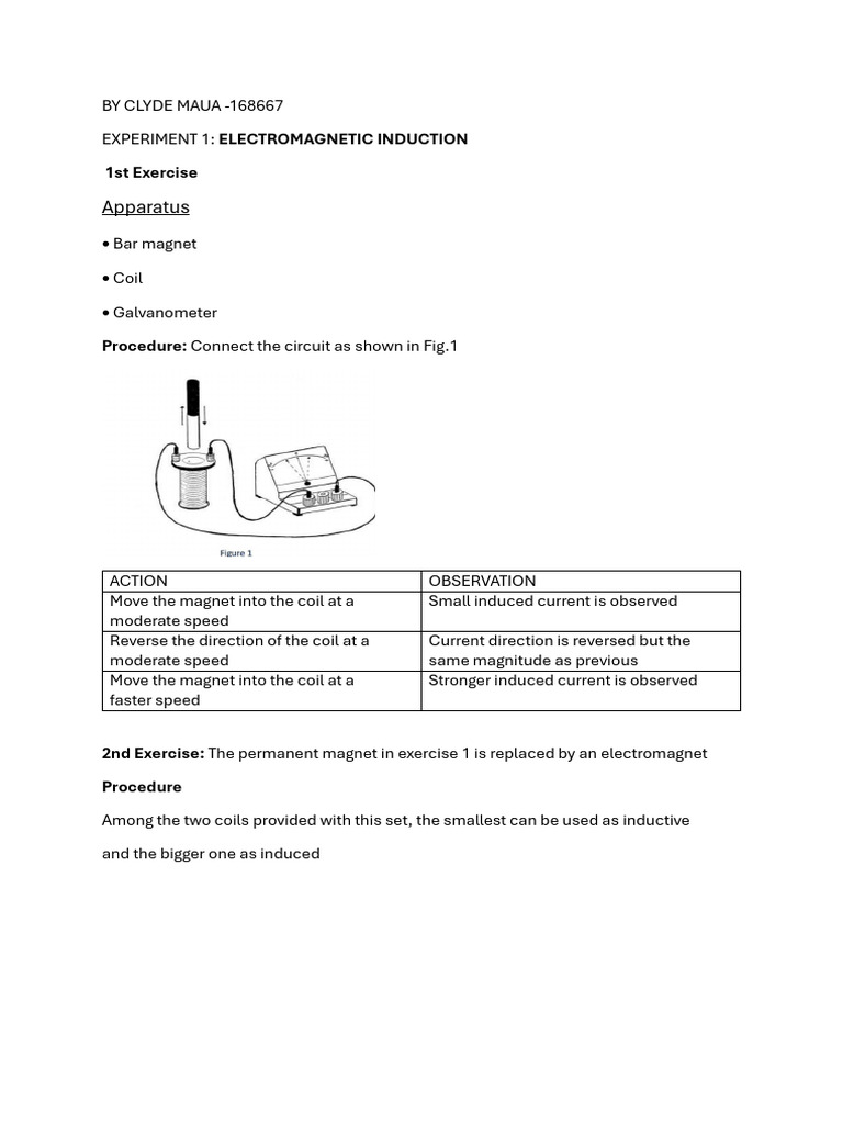 lab 2 electromagnetism | PDF | Electromagnetic Induction | Electric Motor