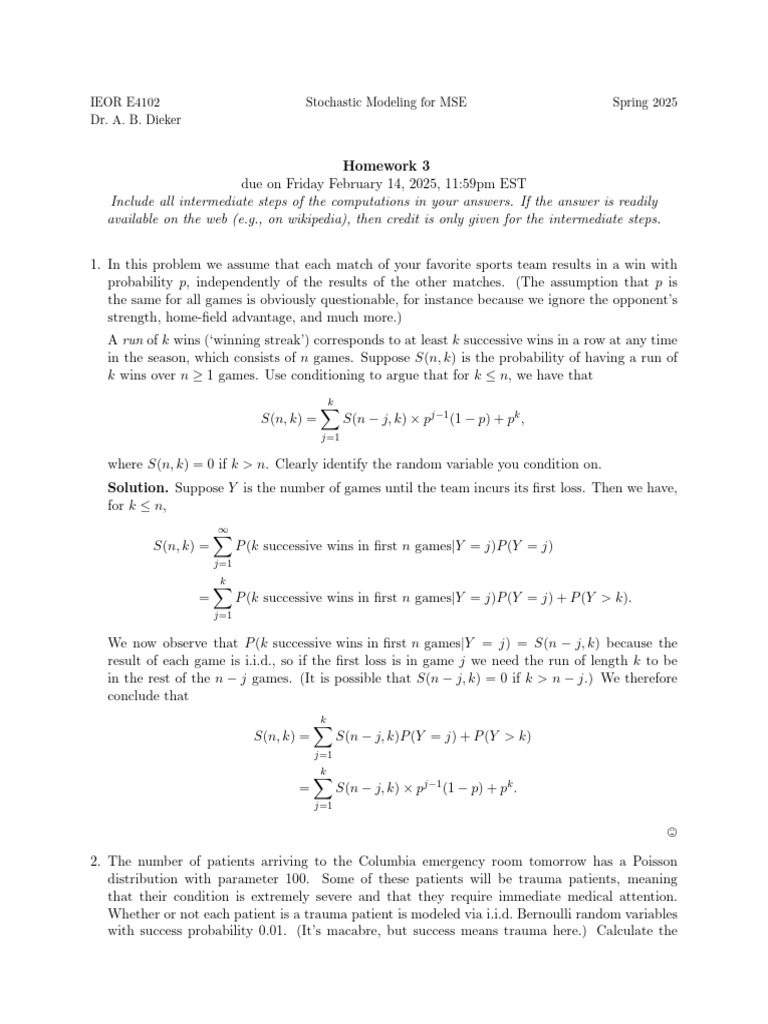 hw03-sol | PDF | Markov Chain | Probability Distribution