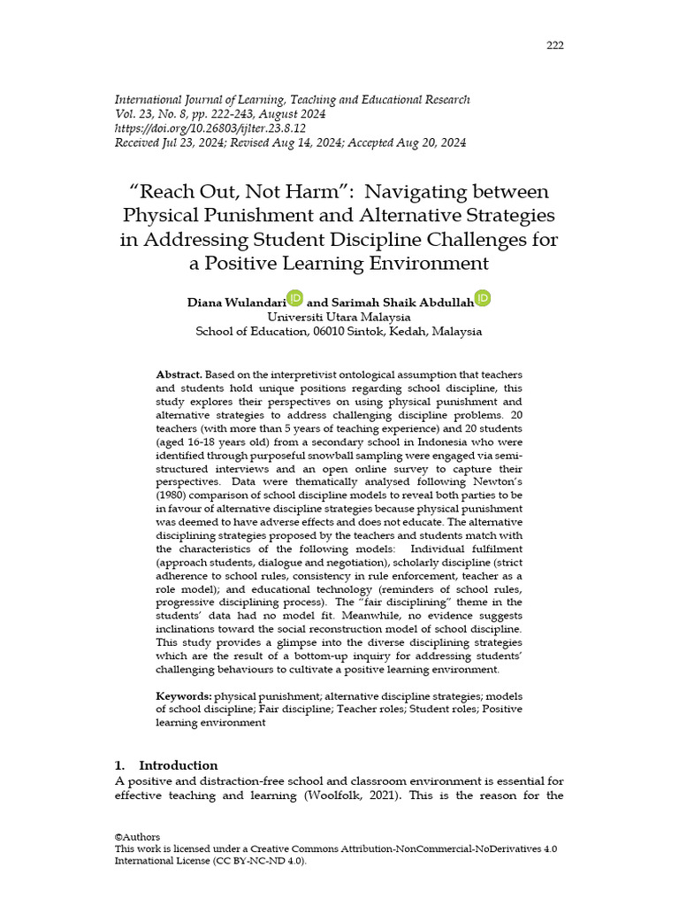 Navigating Between Physical Punishment and Alternative Strategies in ...