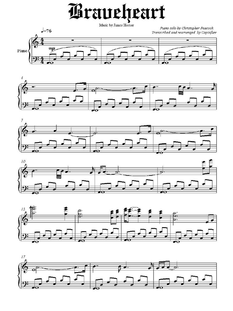 Braveheart Per Piano | PDF