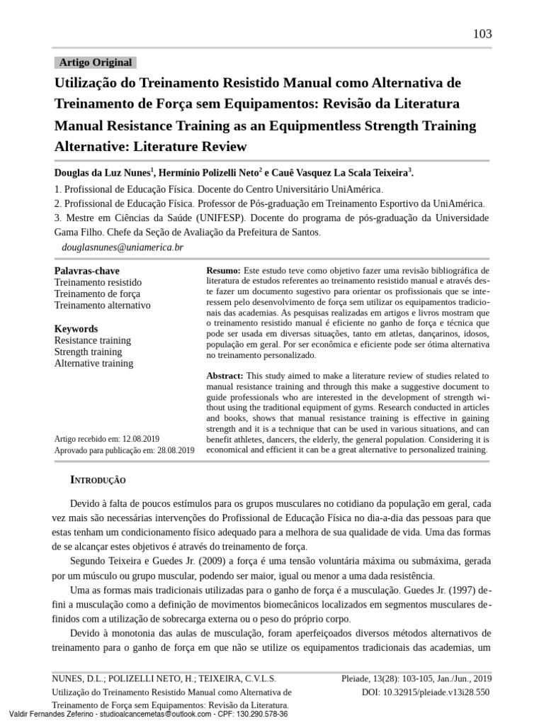 Treinamento Resistido Manual 4 | PDF | Física | Educação Física