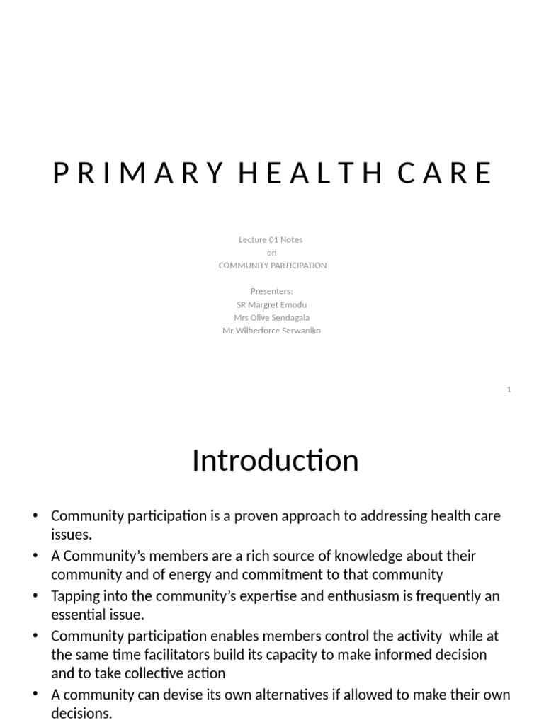 Community Participation in Health Care | PDF | Community | Knowledge