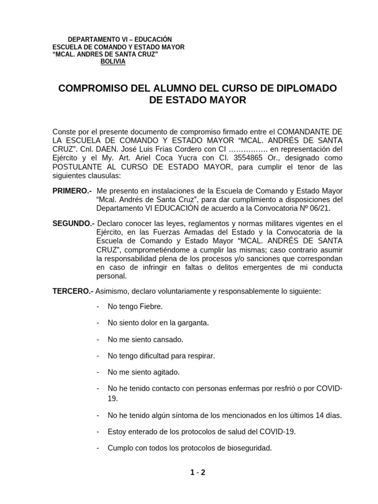 Compromiso del Alumno en ECEM Bolivia | PDF | Gobierno