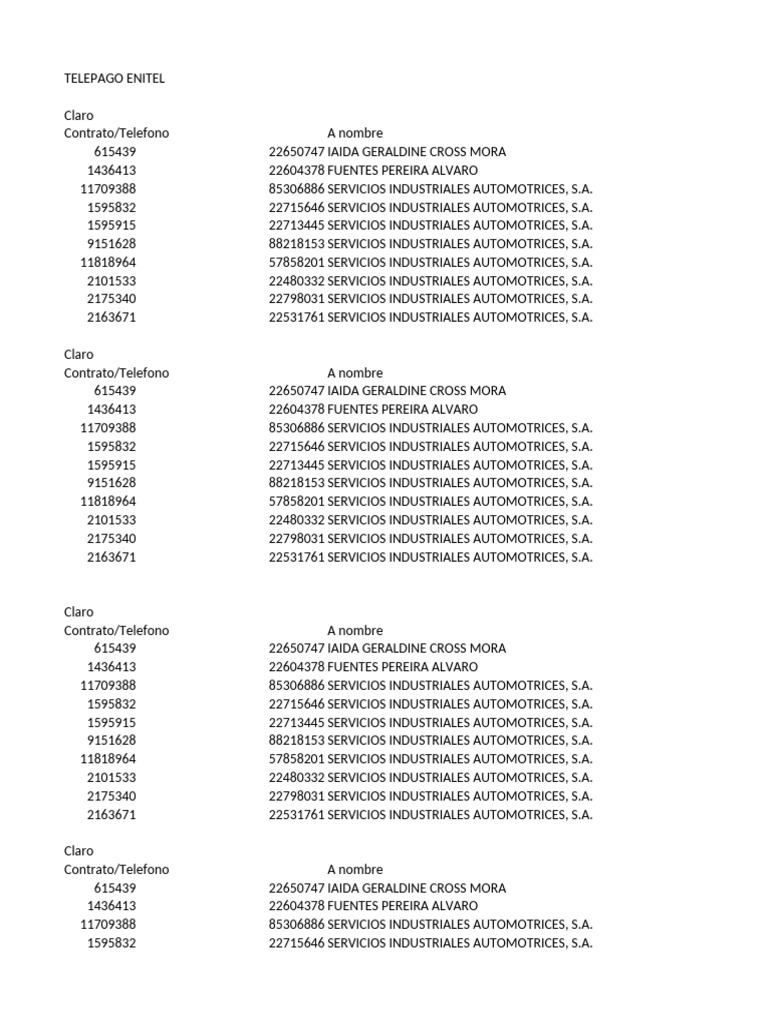 Telepagos Enitel | PDF