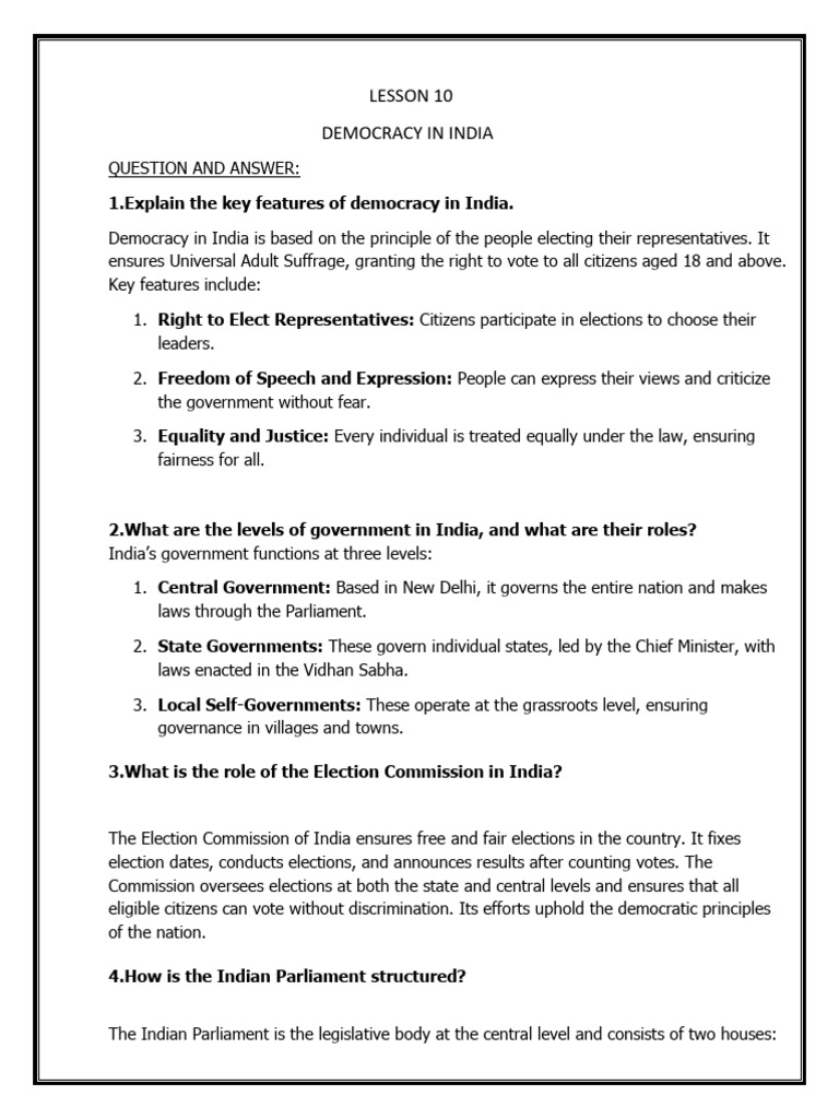 Lesson 10 Democracy | PDF | Democracy | Political Ideologies