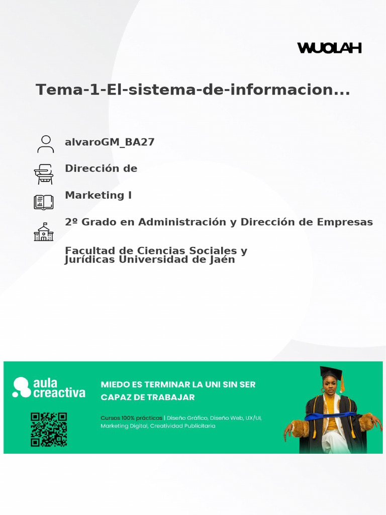 Wuolah Free Tema 1 El Sistema de Informacion de Marketing y La Investigacicon Comercial | PDF ...