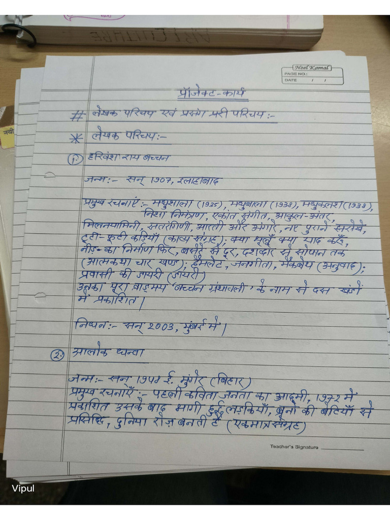 Hindi Project File | PDF
