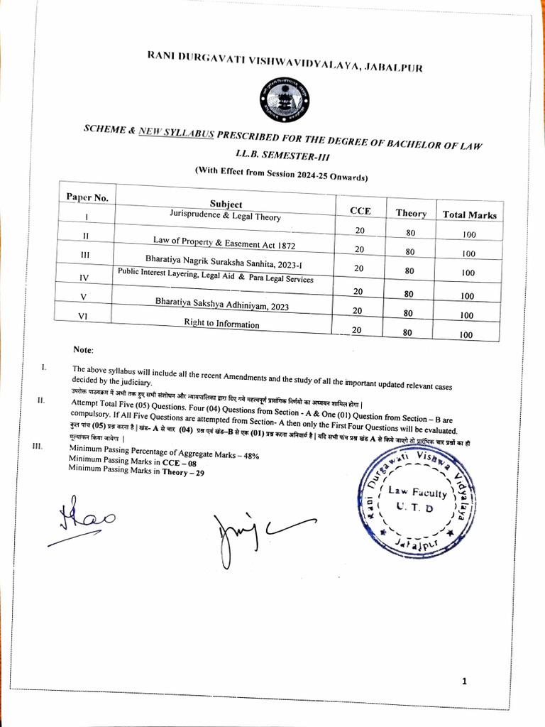 Ll.b.iii Sem 2024-25 Onwards | PDF | Precedent | Jurisprudence