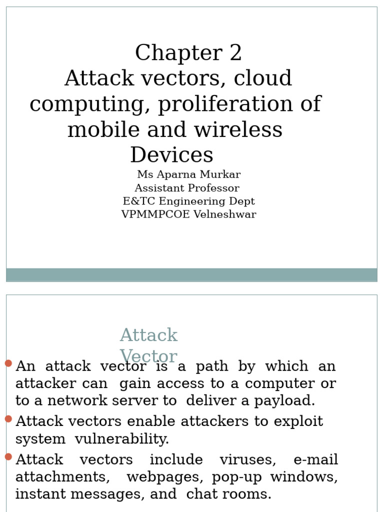 Chapter 2 Attack Vectors, Cloud Computing | PDF | Malware | Security
