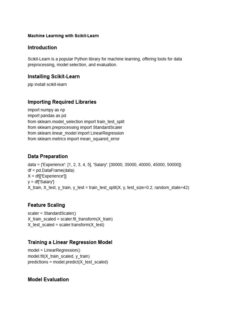 Machine Learning With Scikit-Learn | PDF