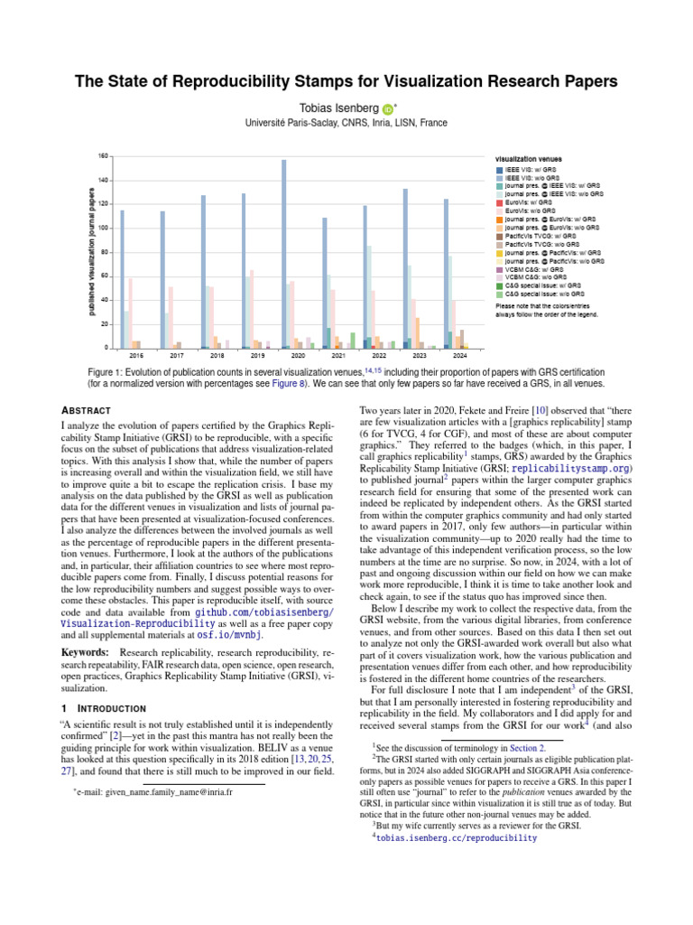 Visualization Research Reproducibility | PDF | Data | Visualization (Graphics)