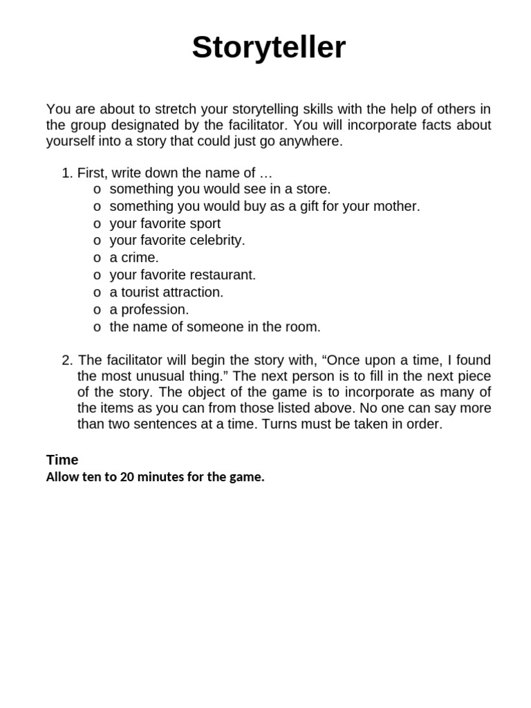 Collaborative Storytelling Game | PDF