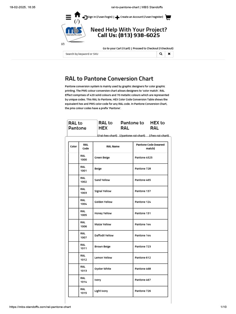 ral-to-pantone-chart | PDF | Vision | Visual Perception