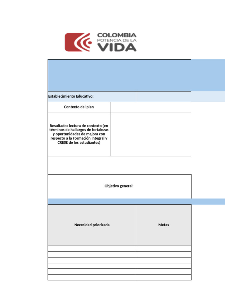 Anexo 7. Instrumento Plan Formacion Integral V1 | PDF