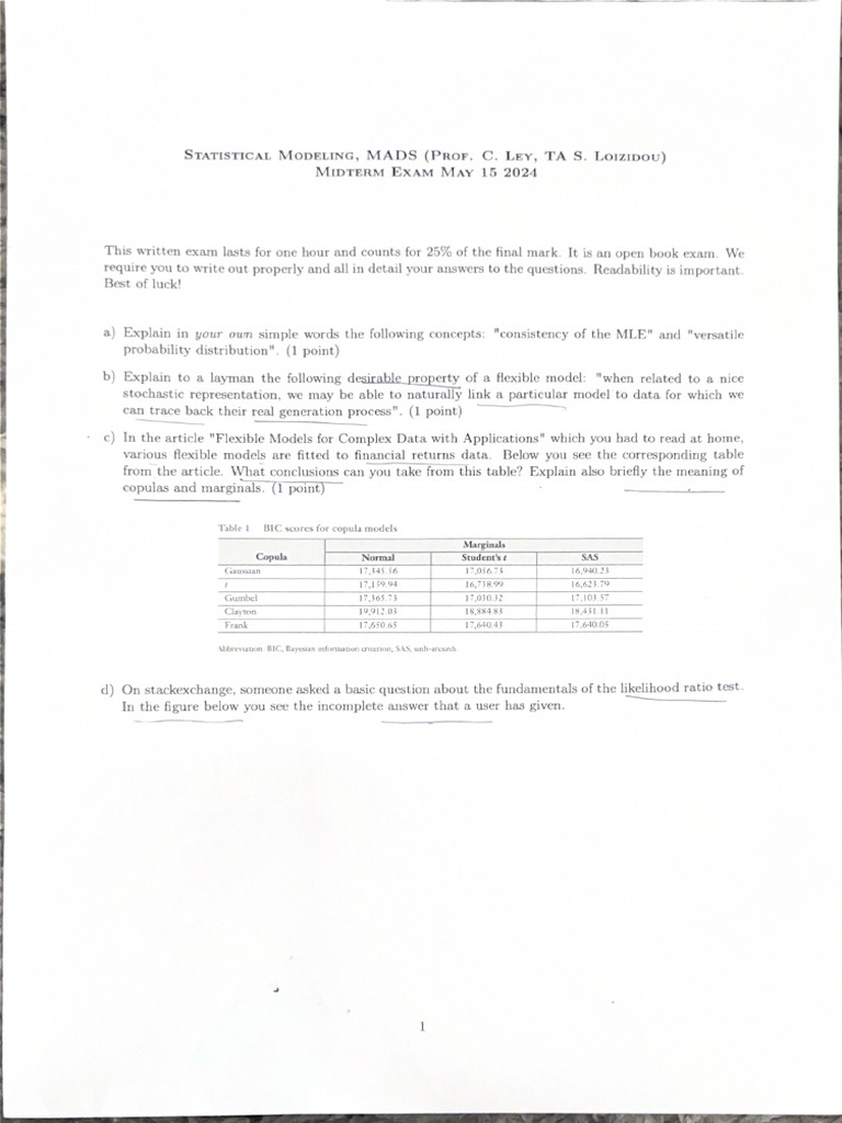 StatModeling Midterm, May2024 | PDF