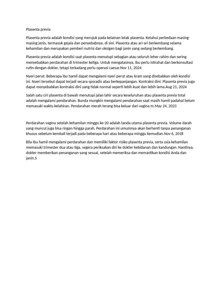 plasenta previa | PDF
