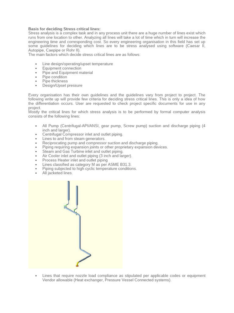 Criteria for Stress Critical Lines | PDF | Pump | Pipe (Fluid Conveyance)