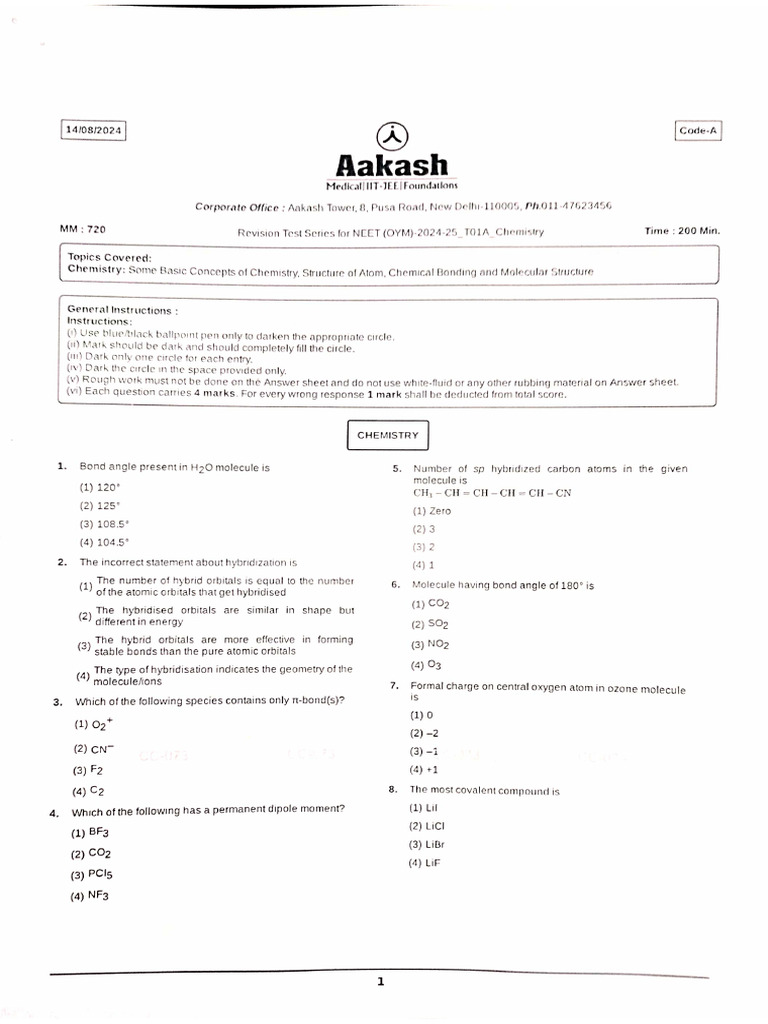 Rts Chemistry t01 | PDF