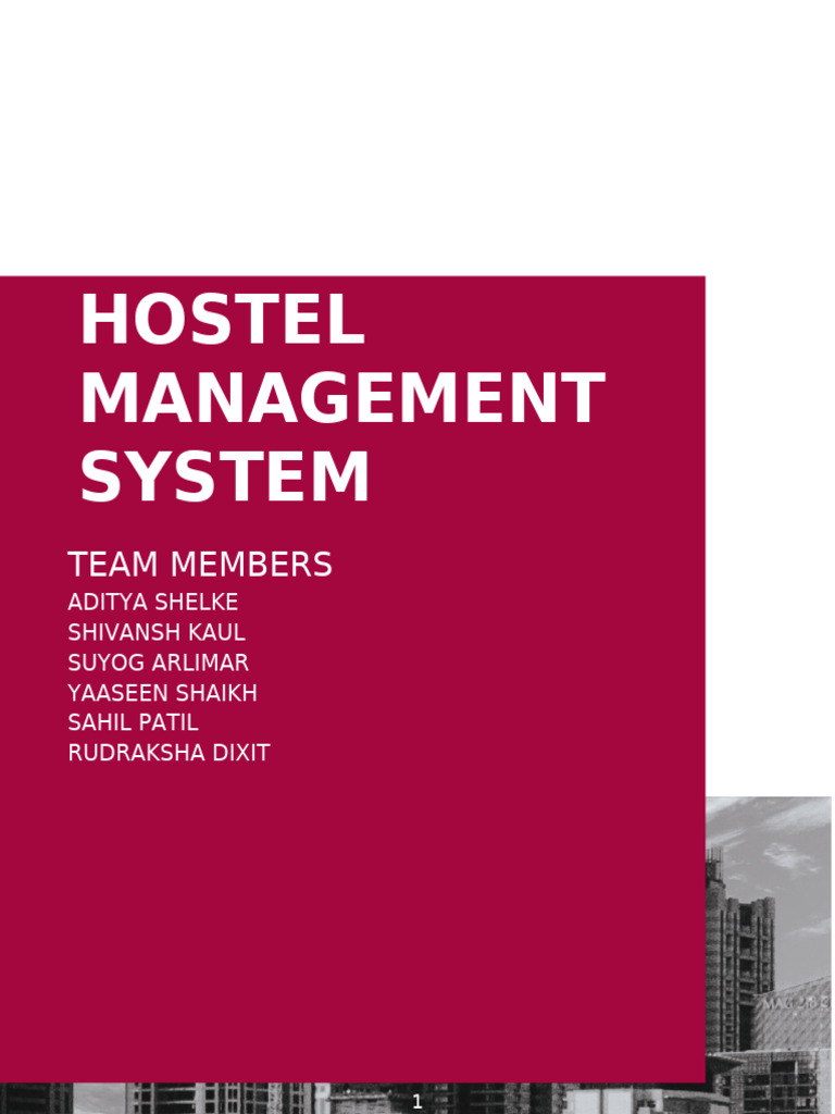 Hostel Management System | PDF | Databases | No Sql