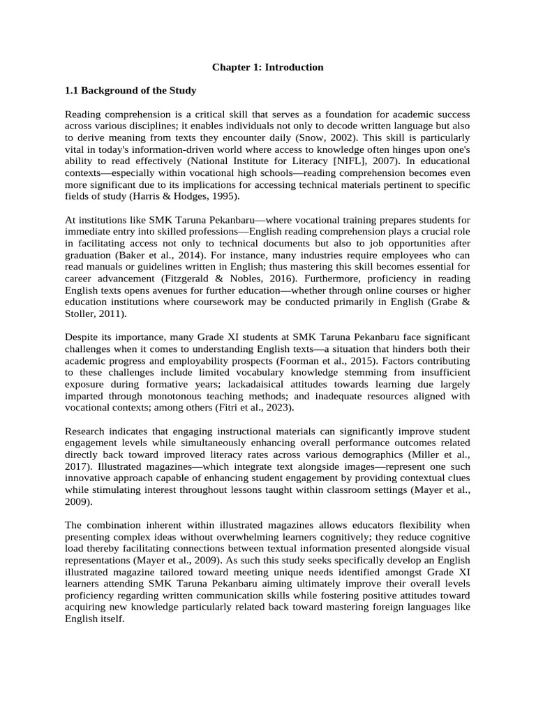 Bab 123 Proposal Reading Illustrated Magazine | PDF | Reading Comprehension | Learning