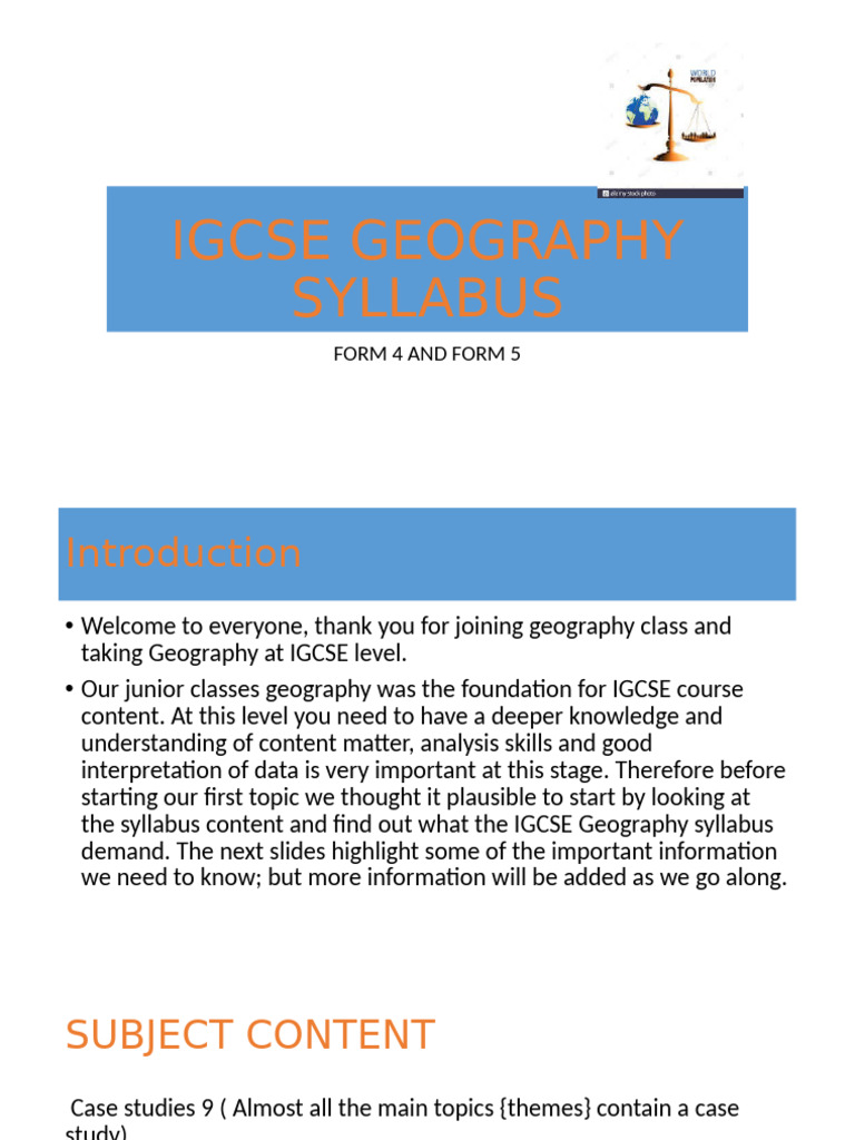 IGCSE Geography Syllabus Overview | PDF | Geography