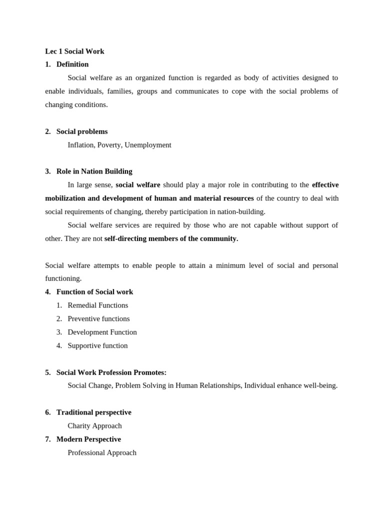 Lec 1 Social Work-1 | PDF
