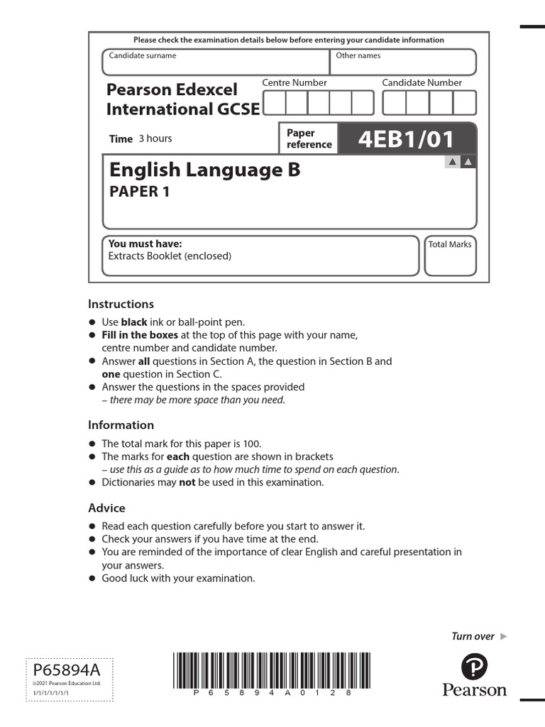 June 2021 QP - Paper 1 Edexcel (B) English Language IGCSE | PDF ...