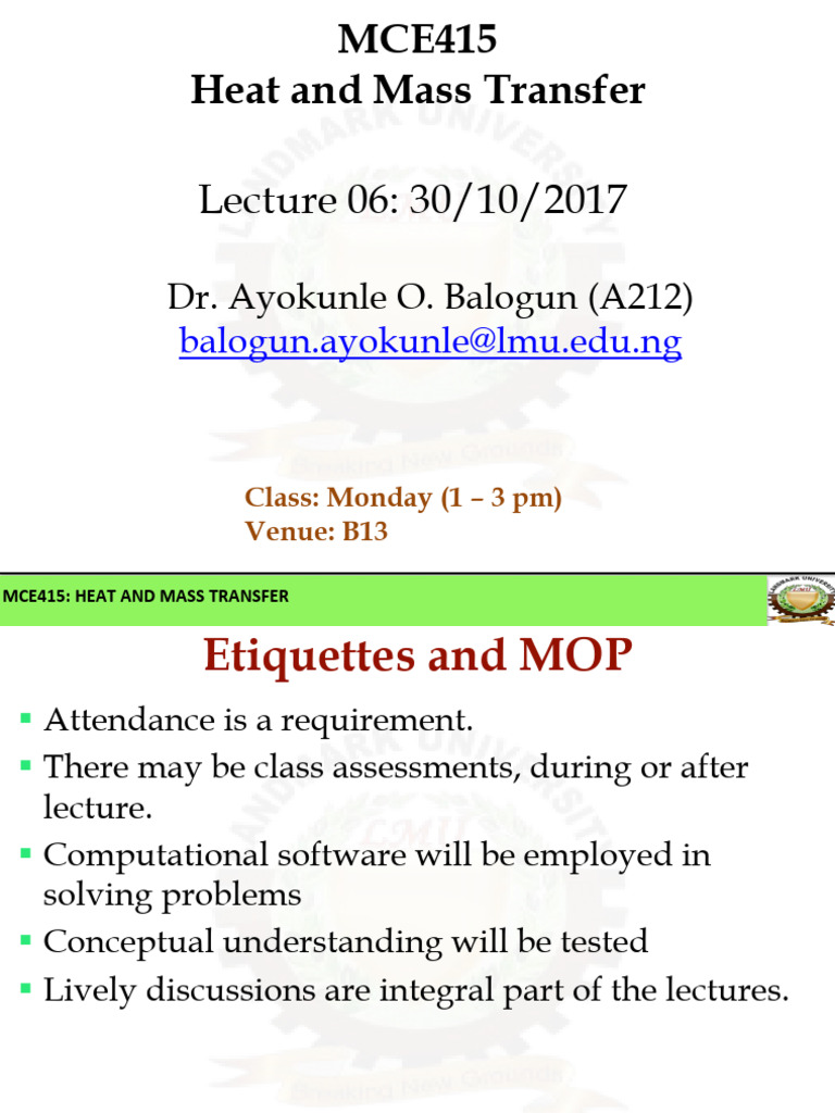 Heat and Mass Transfer Concepts | PDF | Absorbance | Heat Transfer