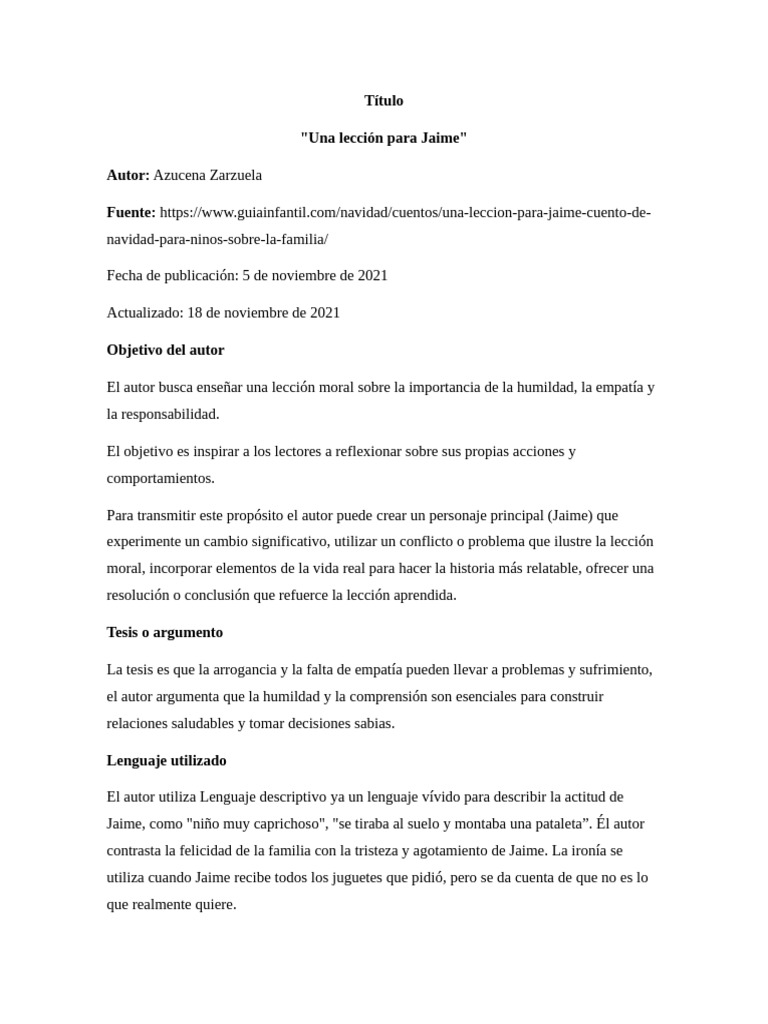 Una Leccion para Jaime | PDF | Moralidad | Empatía