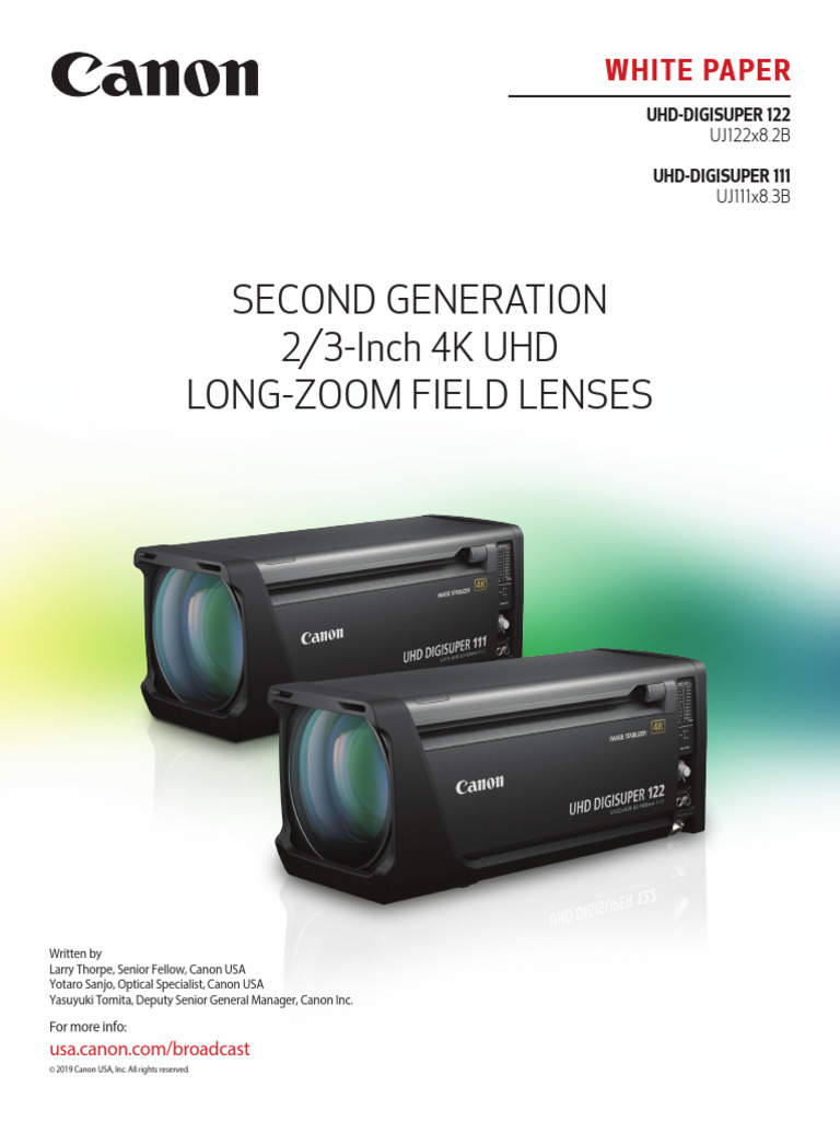 Canon 4K UHD Long-Zoom Field Lenses | PDF | Zoom Lens | Camera Lens