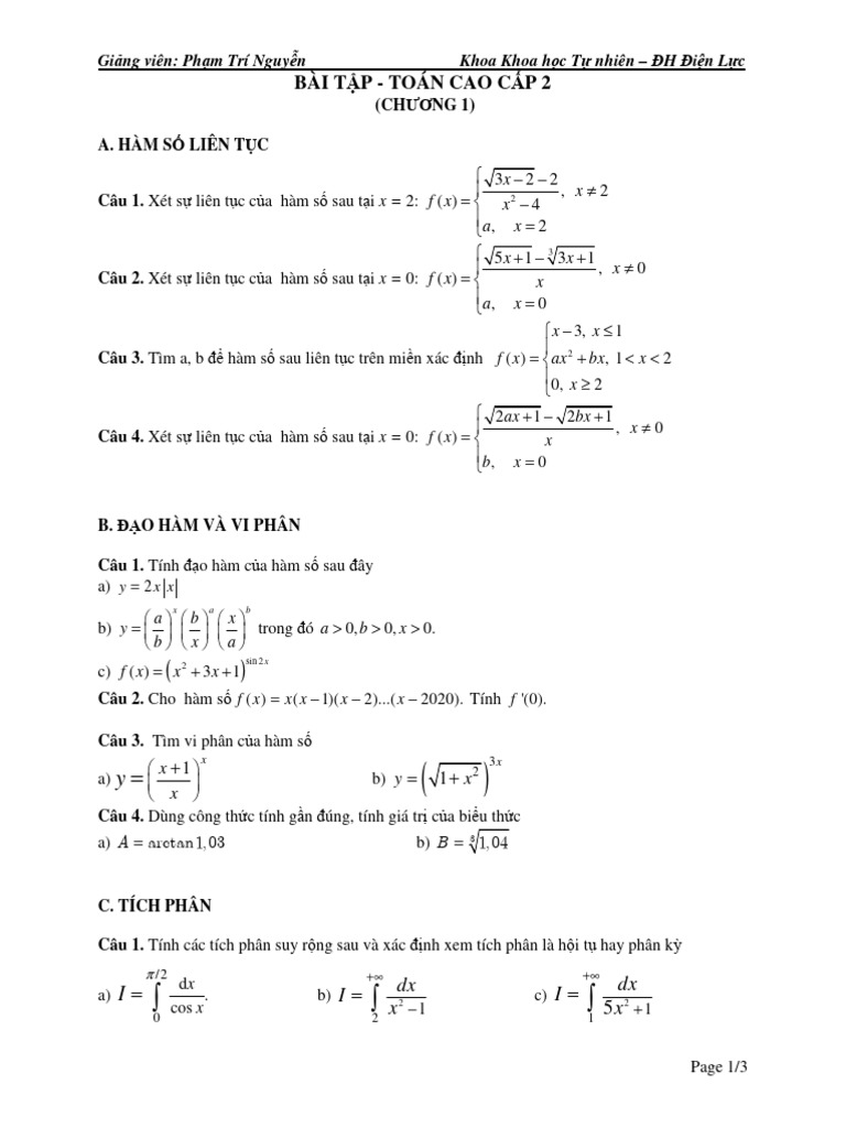 Bai Tap Chuong 1 | PDF