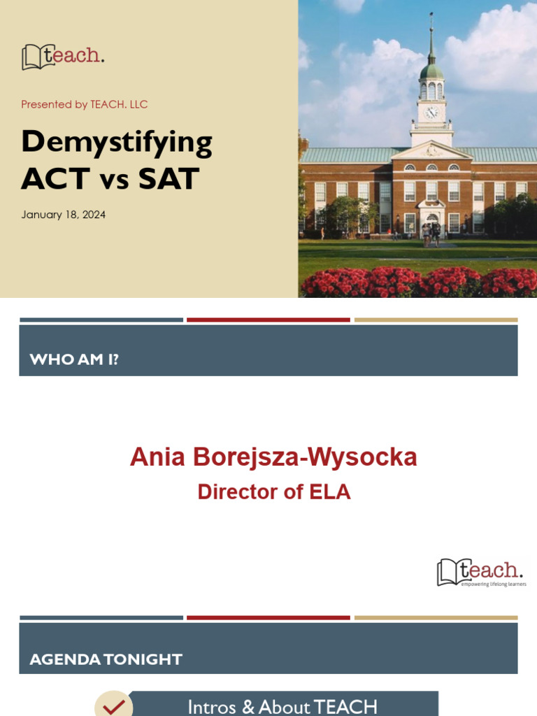 ACT vs SAT: Key Insights for Students | PDF | Sat | Act (Test)