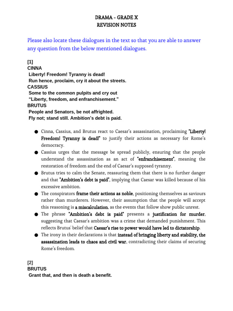 Caesar's Assassination: Justifications and Irony | PDF | Julius Caesar ...