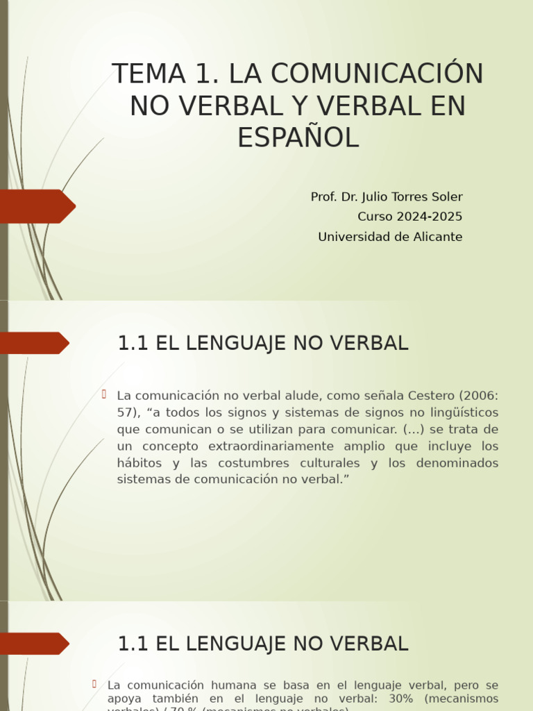Lenguaje Verbal y No Verbal | PDF | Comunicación no verbal | Comunicación