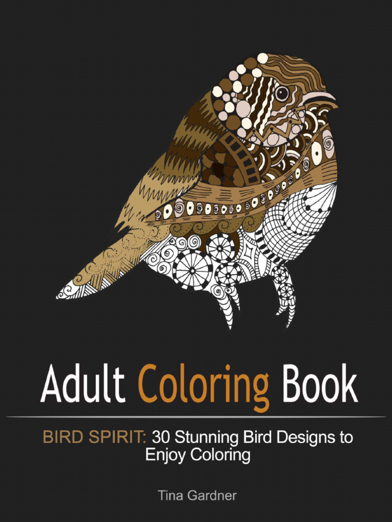 Adult Coloring Book: 30 Bird Designs | PDF | Anxiety | Attention ...