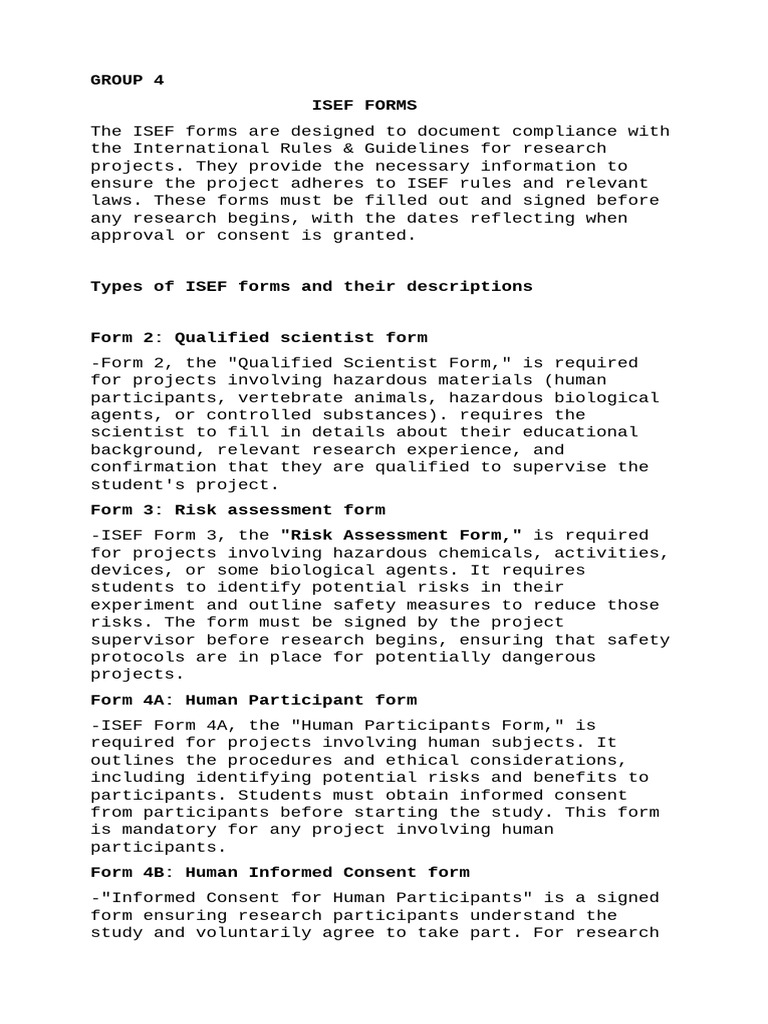 ISEF Forms Overview and Requirements | PDF | Informed Consent | Institutional Review Board