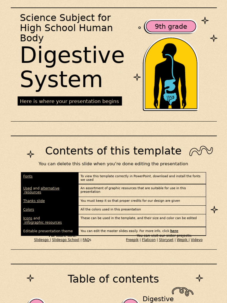 Science Subject For High School - 9th Grade Human Body. Digestive ...