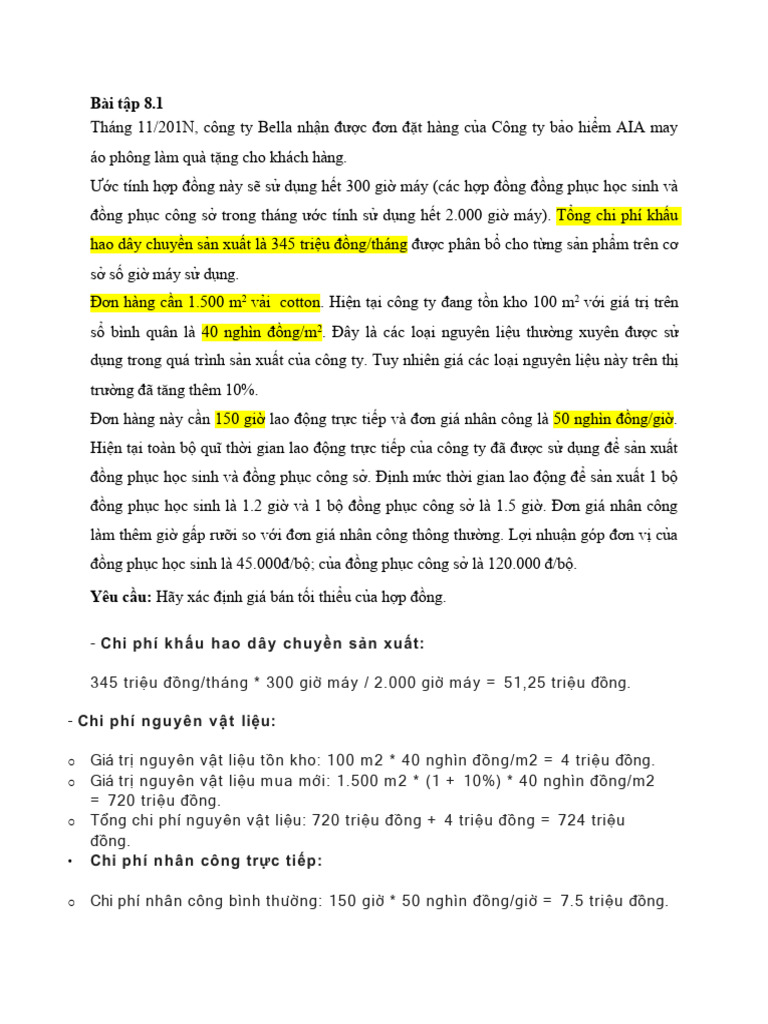 (KTQTri2) BT Chương 8 | PDF