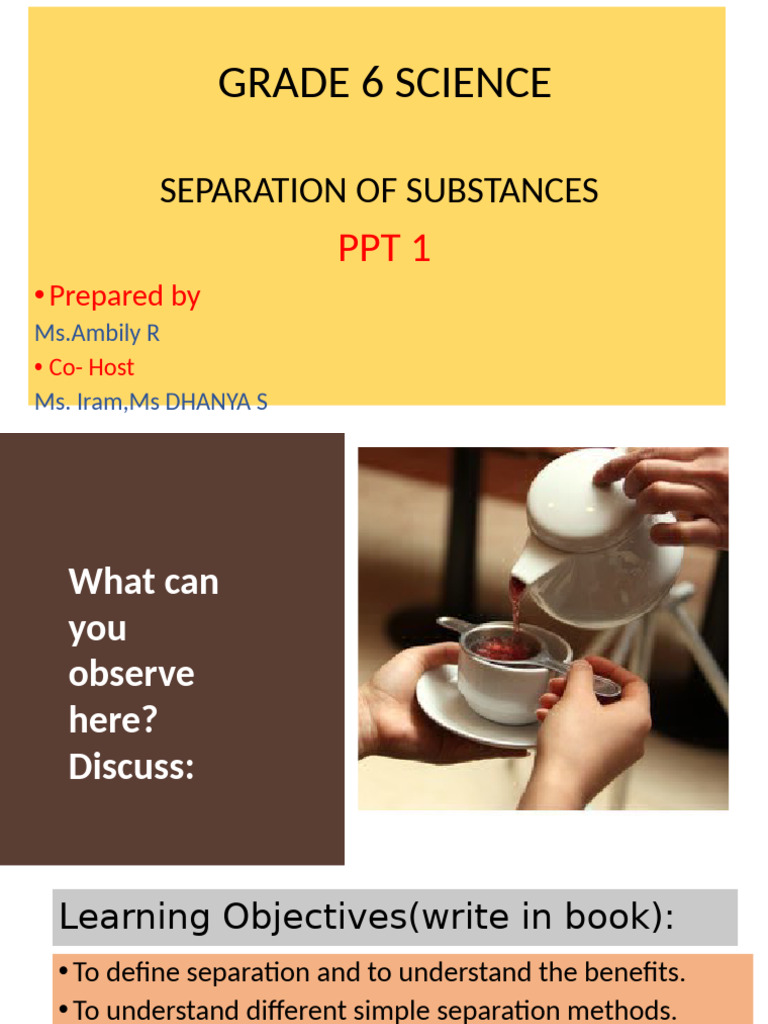 Grade 6 Science: Separation Methods | PDF