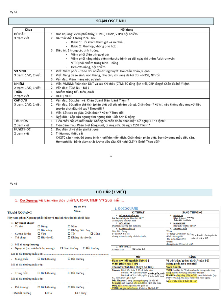 Soạn-thi-OSCE (Nên Học) | PDF