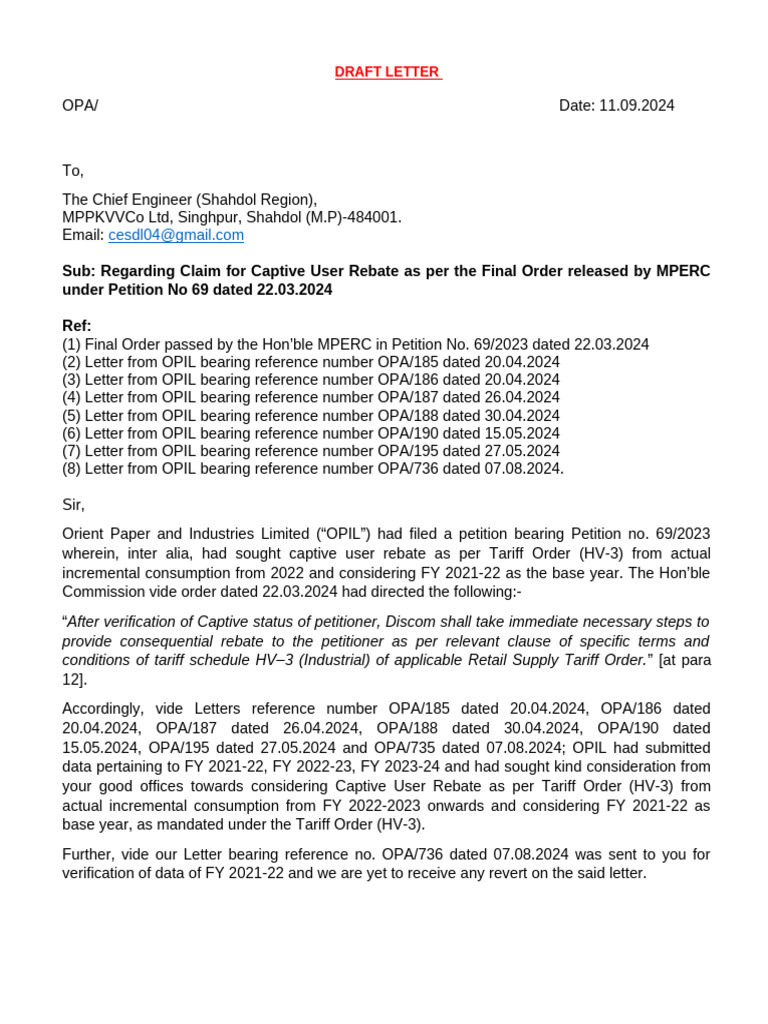Ce Draft Letter | PDF | Justice | Crime & Violence