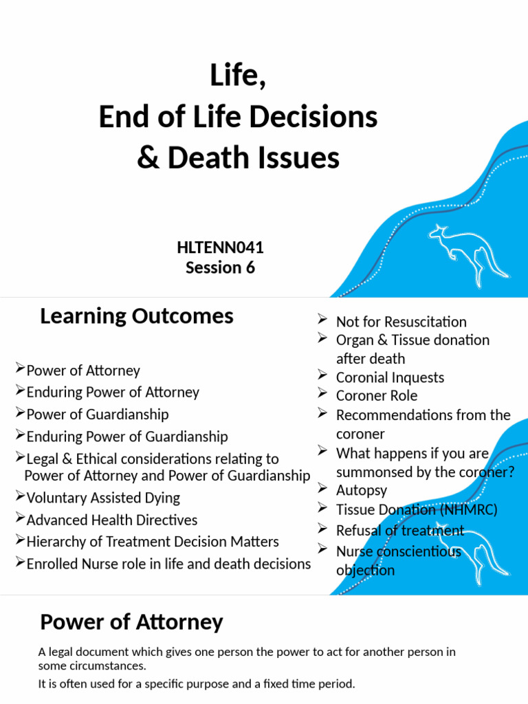 End-of-Life Decisions and Legal Framework | PDF | Power Of Attorney ...