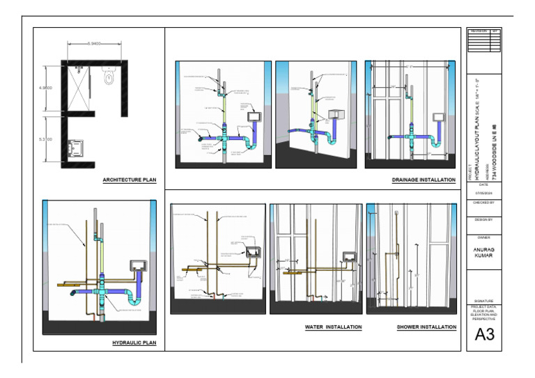 fREELANCER#3 PLUMBING CONVERTION PDF TO CAD-Model | PDF | Water | Environmental Engineering