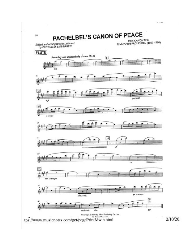 Pachelbel's Canon of Peace | PDF