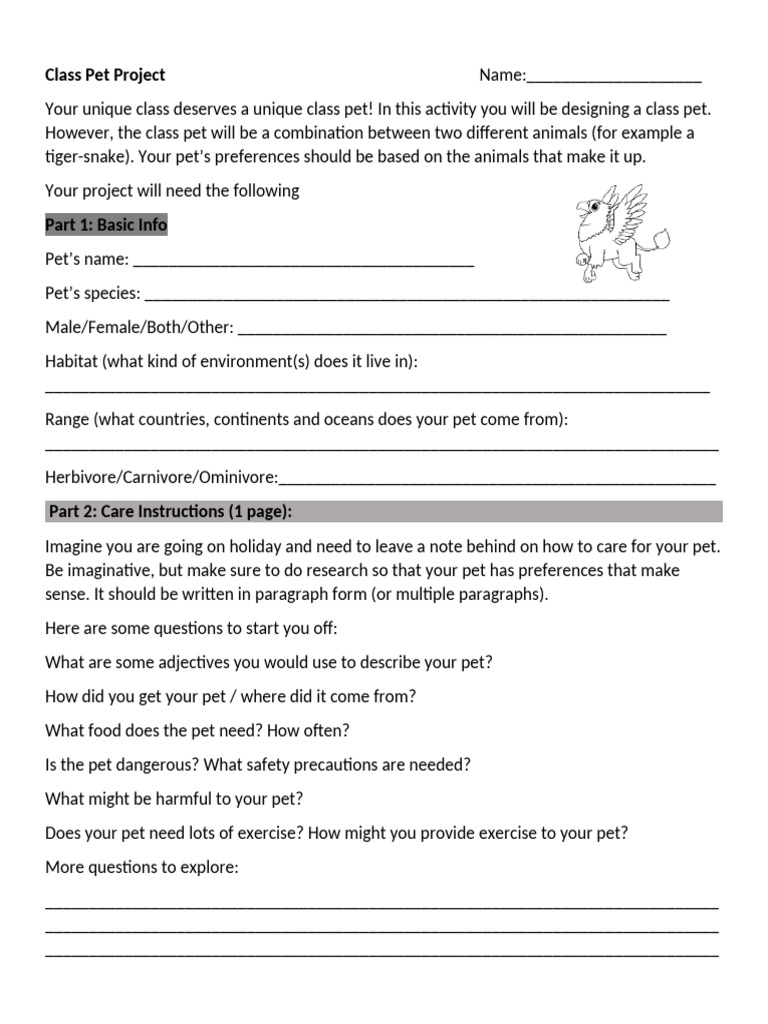 Class Pet Project | PDF