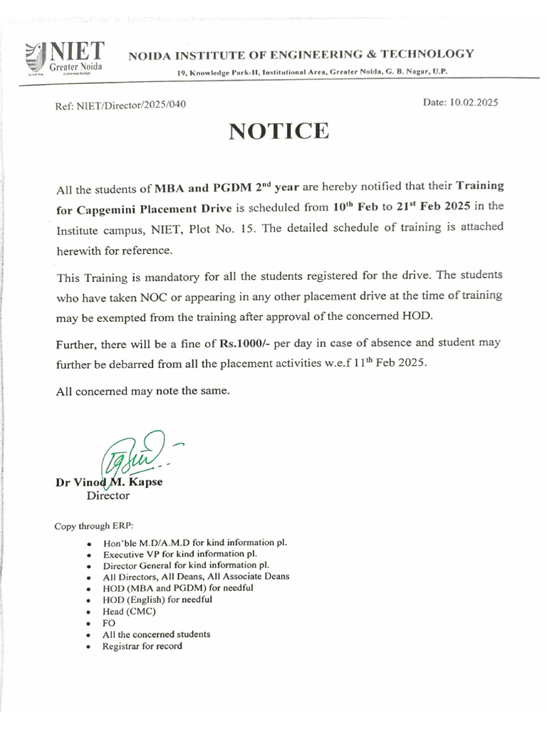 Capgemini Placement Training For MBA and PGDM Students Alongwith ...