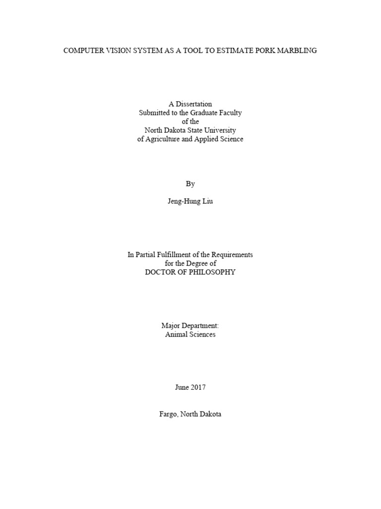 Computer Vision System as a Tool to Estimate Pork Marbling | PDF ...